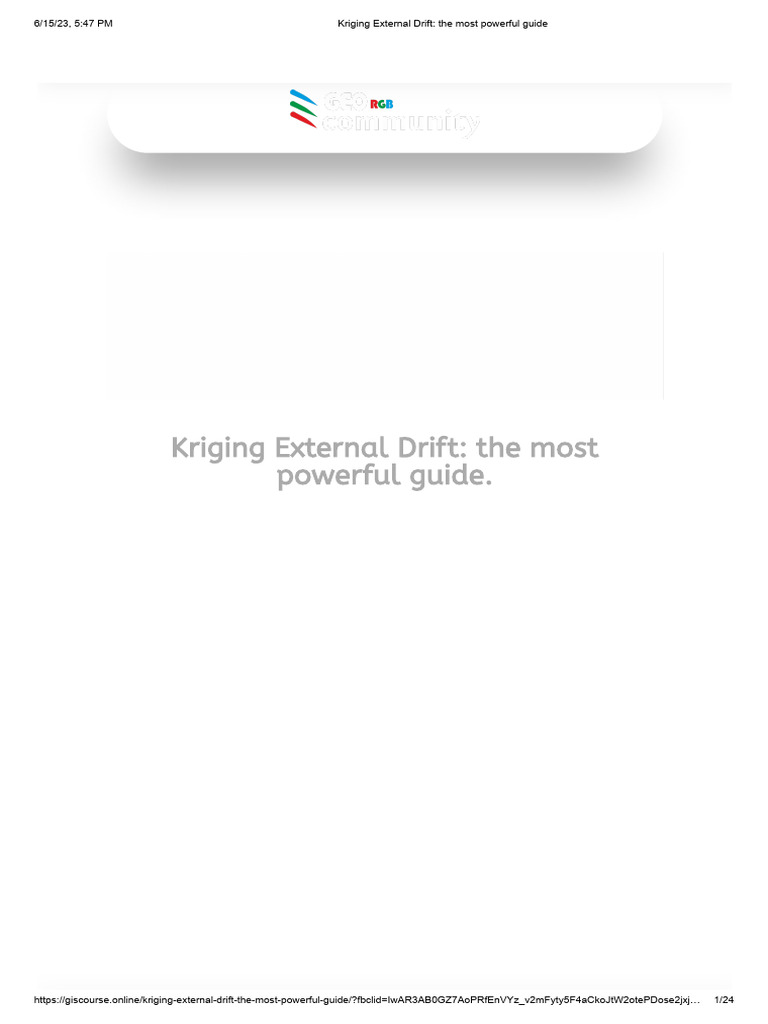 Kriging External Drift - The Most Powerful Guide | PDF | Spatial Analysis | Interpolation