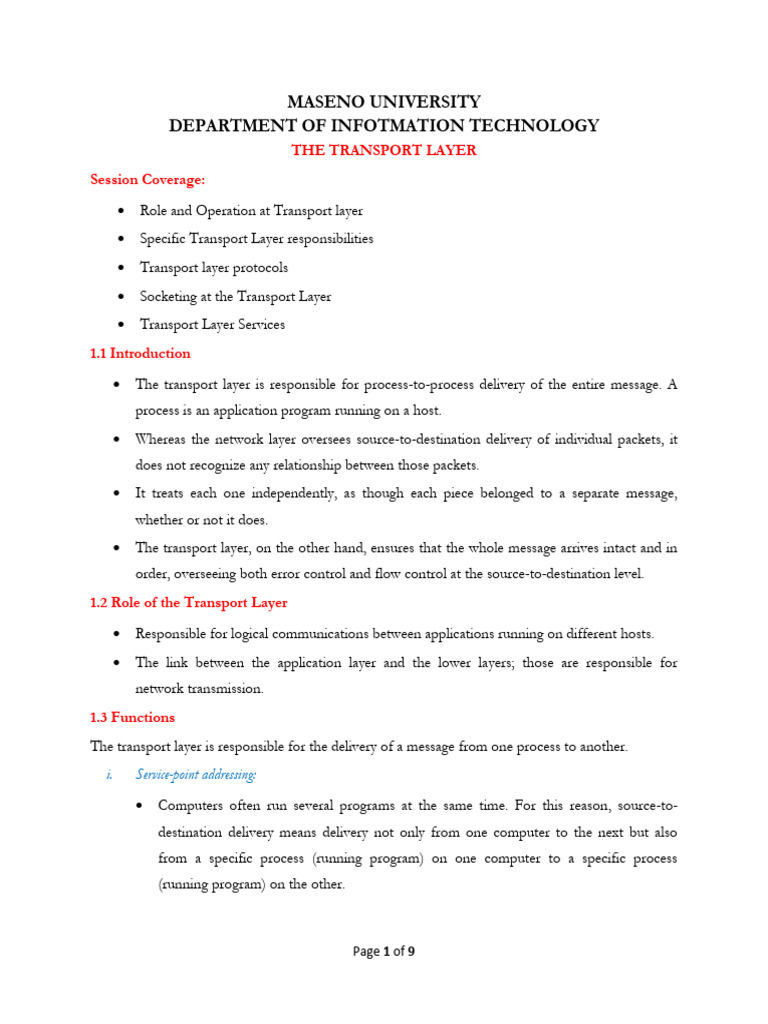 Cir 209 Lecture 4e Osi Model Pdf Port Computer Networking Transmission Control Protocol 0209