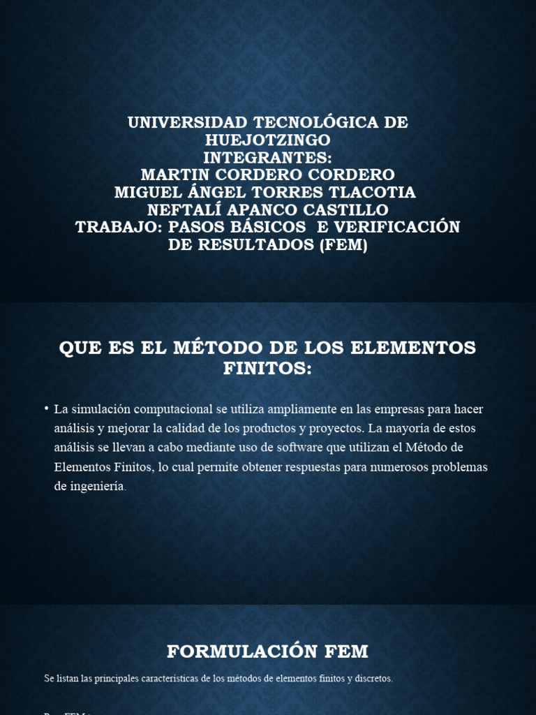 Pasos FEM y Verificación de Modelos | PDF | Método de elementos finitos ...