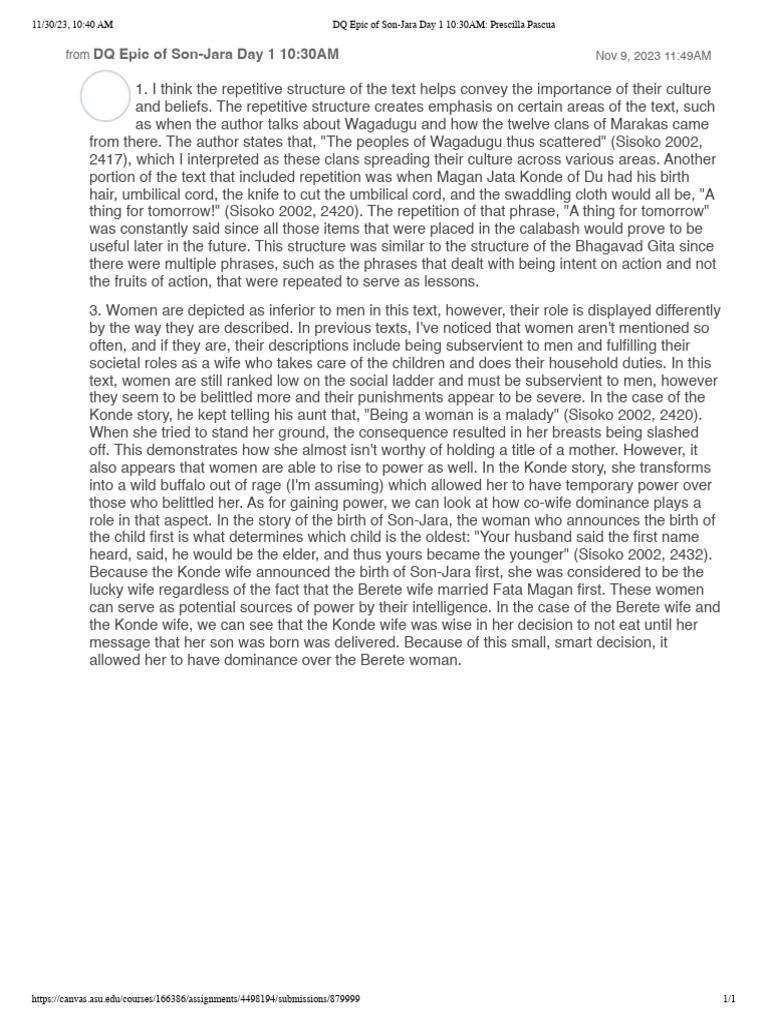 Epic of Son Jara DQ | PDF