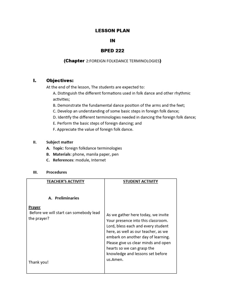 Lessons Plan 4S | PDF | Hand | Foot