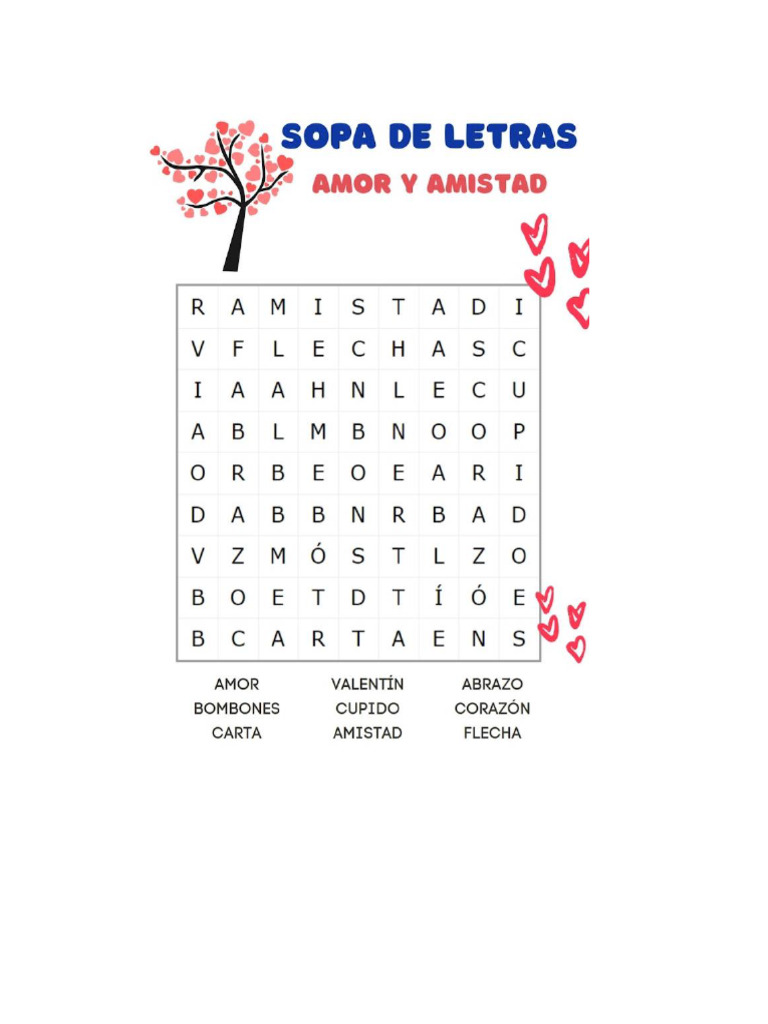 Sopa de Letras La Solidaridad y La Amistad | PDF