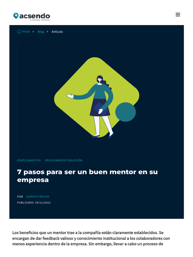 7 Pasos para Ser Un Buen Mentor en Su Empresa | Descargar gratis PDF | Business | Reclutamiento