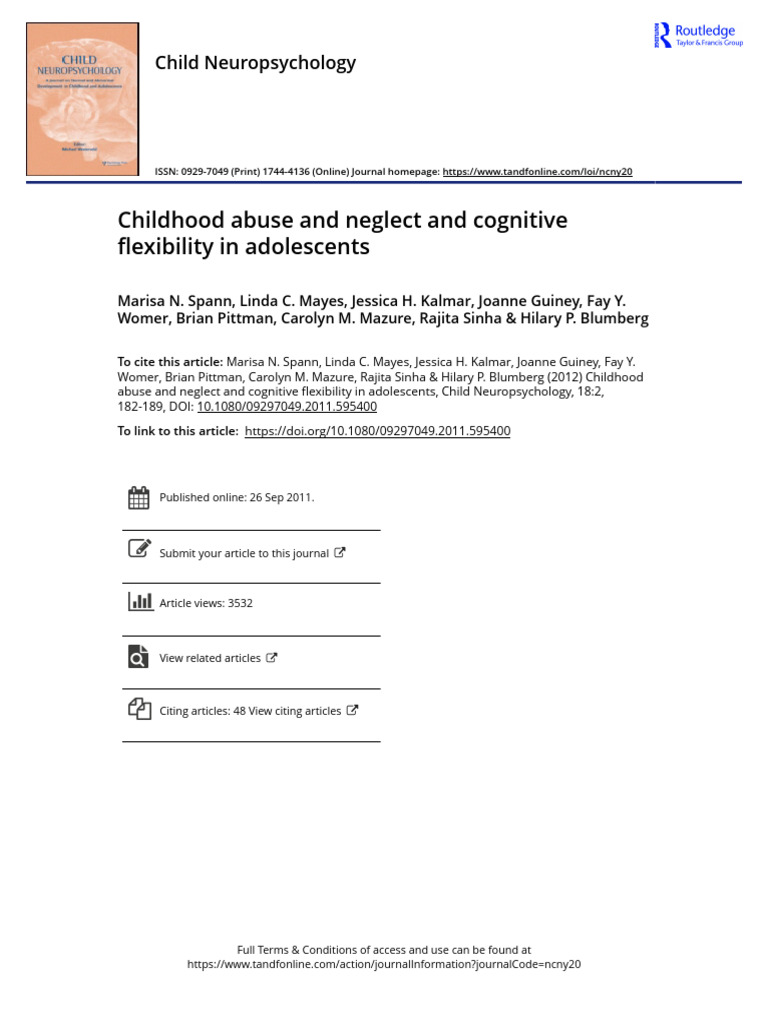 Childhood Abuse and Neglect and Cognitive Flexibility in Adolescents ...