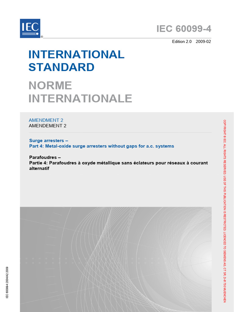 Iec 60099-4 - 2009 | PDF | Temperature | International Electrotechnical ...