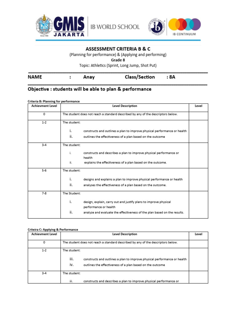 ASSESSMENT CRITERIA B Fix 1 | PDF | Career & Growth | Computers