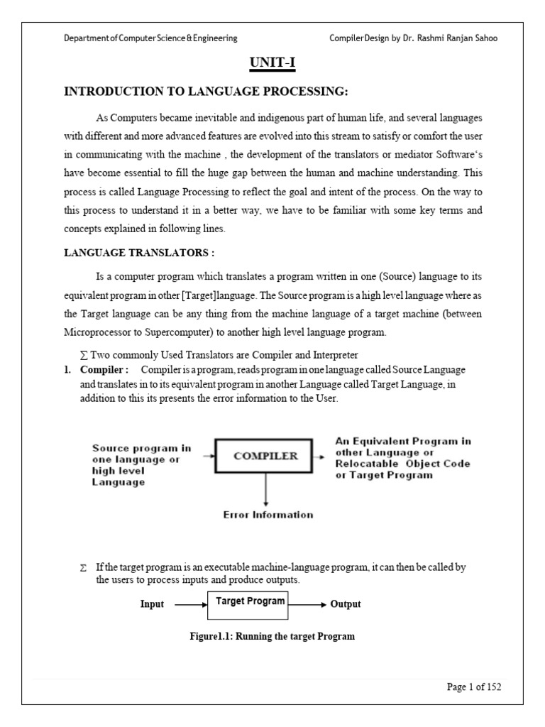 Compiler Design Notes Unit-1 & Unit-2 | PDF | Compiler | Programming Compiler Design Notes Unit-1 & Unit-2 | PDF | Compiler | Programming