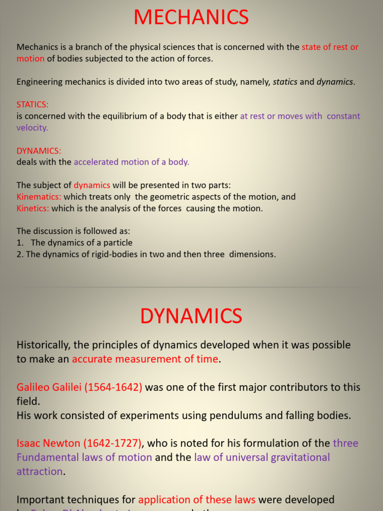 Lecture 1 Rectlinear Kinematics (Continuous Motion) | PDF | Kinematics | Force