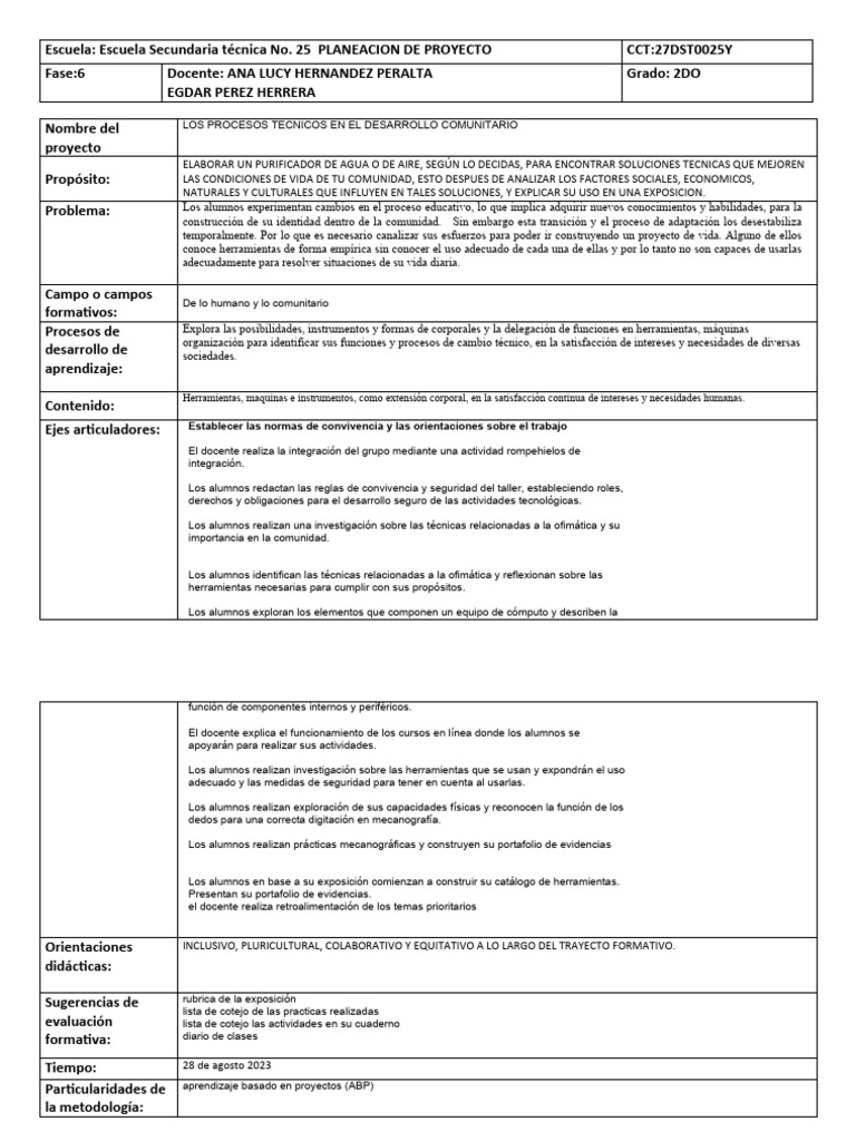 Tabla - 1 - 2023 Lucy Ofimatica 1 Libro Proyecto | PDF | Evaluación | Modificación de comportamiento
