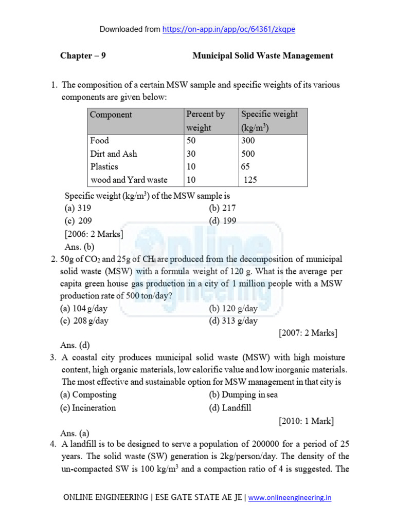 Chapter 09 | PDF | Municipal Solid Waste | Combustion