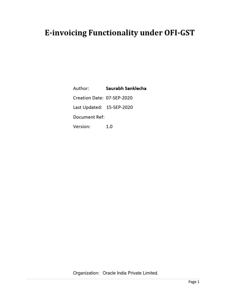 E-Invoicing Functionality in OFI-GST | PDF | Invoice | Qr Code