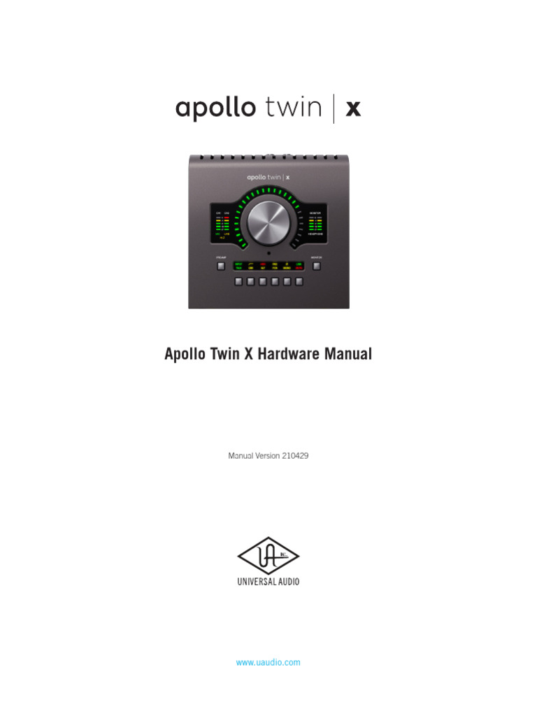 Apollo Twin X Hardware Manual | PDF | Microphone | Sound Technology