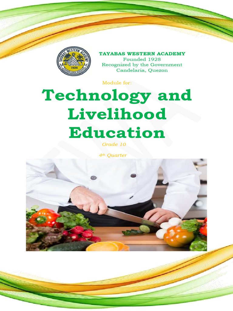 Tle 10 Module - Fourth Quarter | PDF | Hors D'oeuvre | Salad