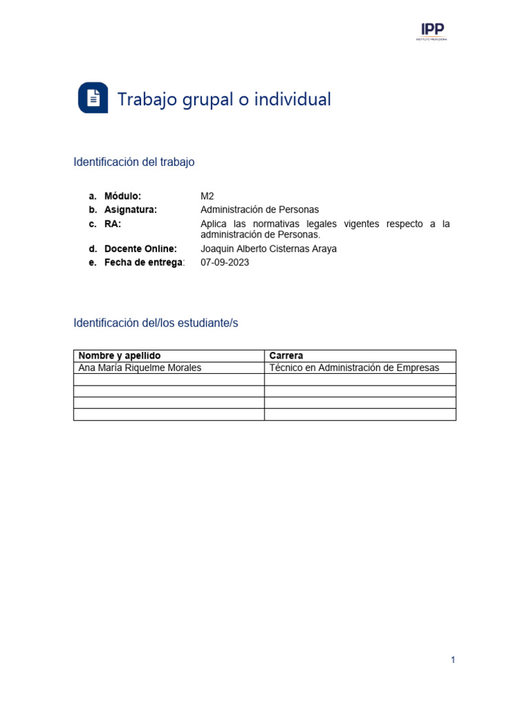 Ana M. Riquelme TIM2 Administración de Personas | PDF | Economias