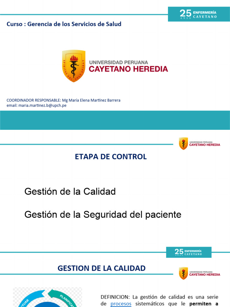 Clase 13 Gestion Calidad Seg. Pcte | PDF