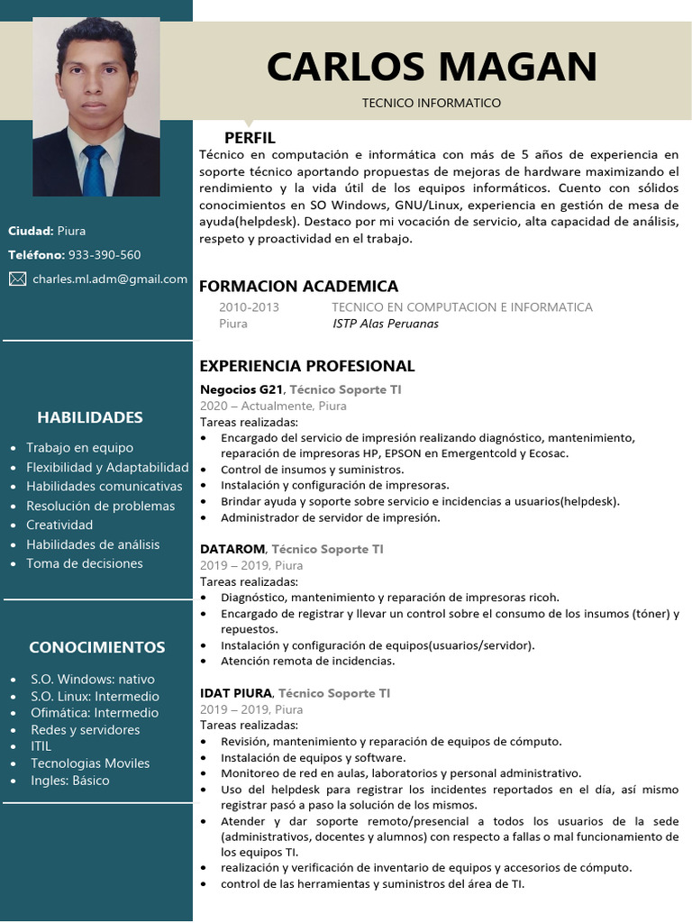 CV CM | Descargar gratis PDF | Mesa de ayuda | Soporte técnico