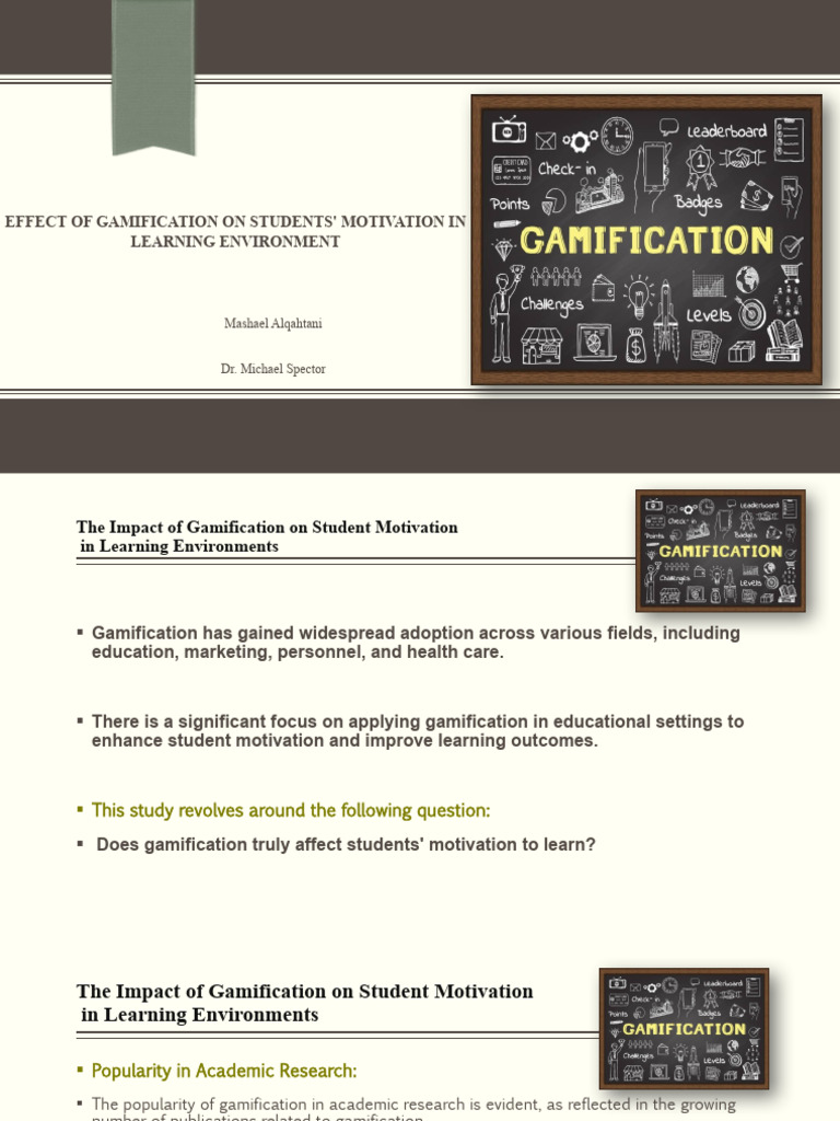 Effect of Gamification On Students Motivation in | PDF | Motivational ...
