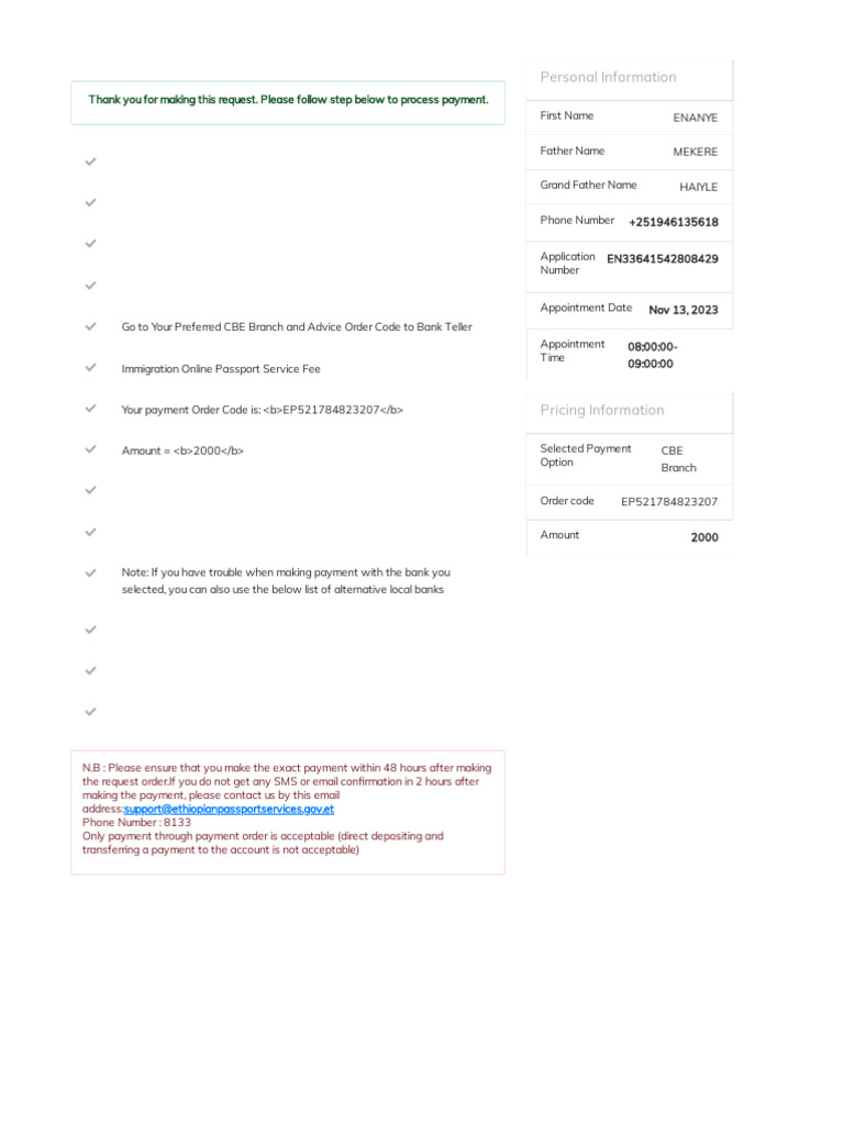 Payment Inst Ruct Ion: Thank You For Making This Request. Please Follow Step Below To Process ...