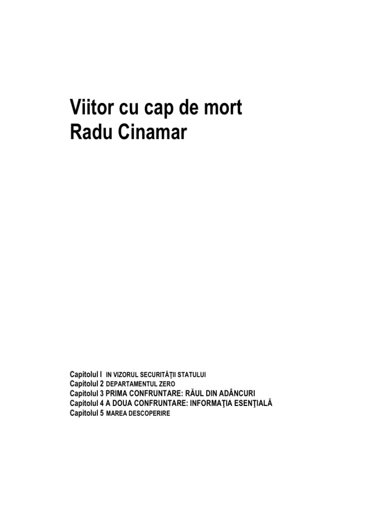Radu Cinamar Viitor Cu Cap de Mort | PDF