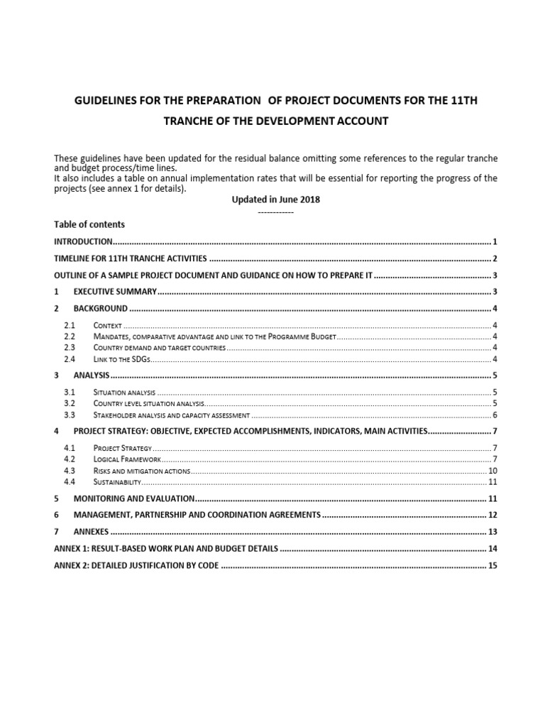 11th Tranche Project Document Guidelines | PDF | Risk | Policy