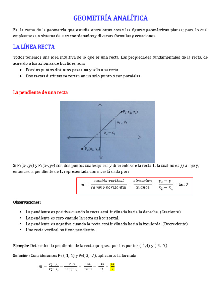 La Línea Recta | PDF | Pendiente | Línea (geometría)