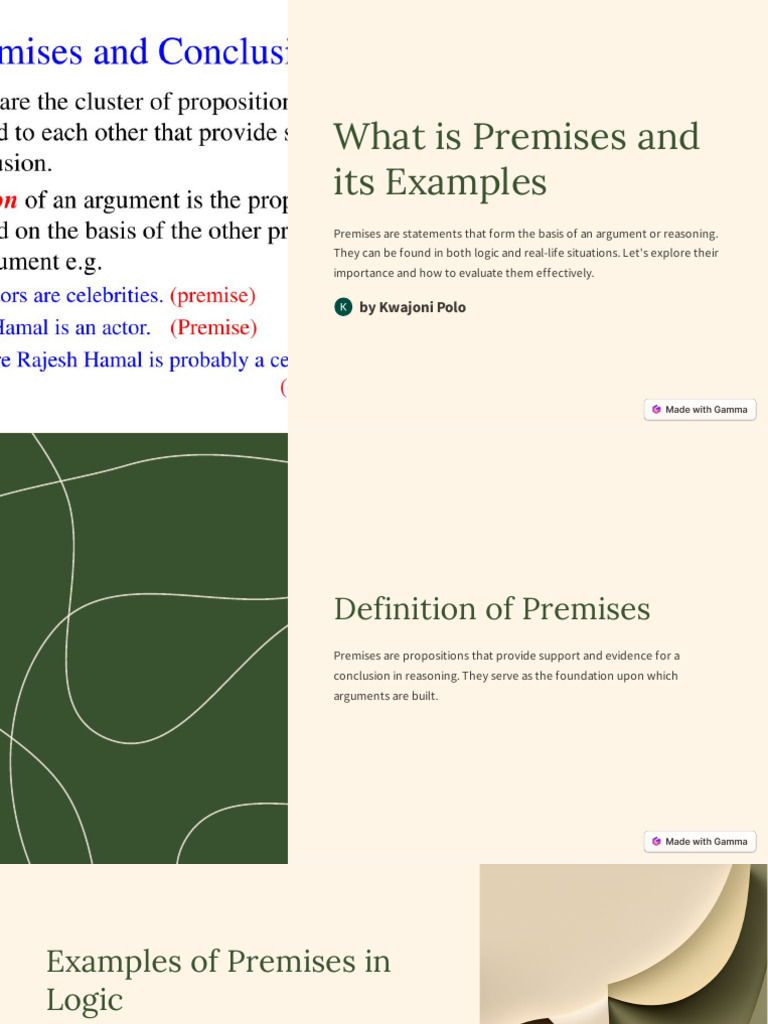 What Is Premises and Its Examples | PDF | Argument | Logic