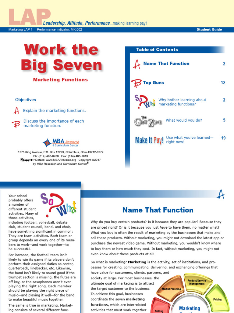 Unit 6 Reading (Seven Functions of Marketing) | PDF | Sales | Marketing