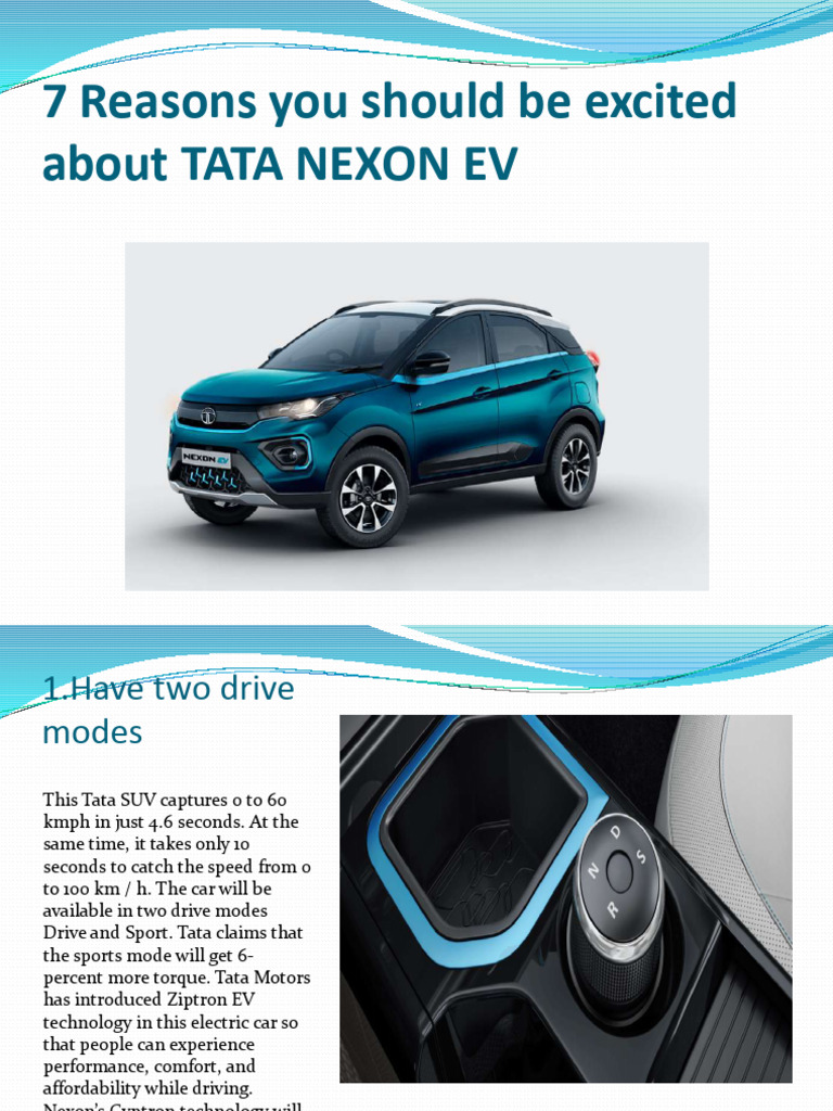 7 Reasons You Should Be Excited About Tata Nexon Ev | PDF | Transport | Manufactured Goods