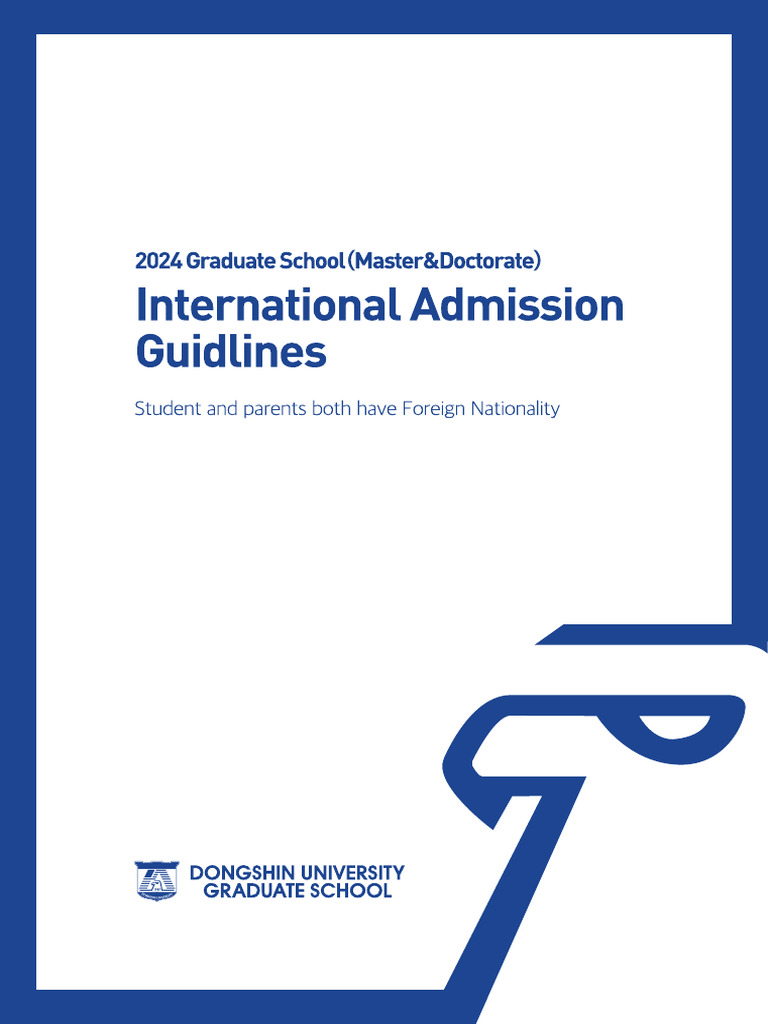 Dongshin University International Student Admission 2024guildlines (English) | PDF