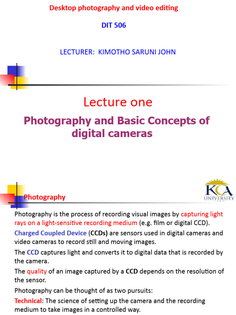 INTRODUCTION To Desktop Editing and Photography | PDF | Digital Camera | Camera