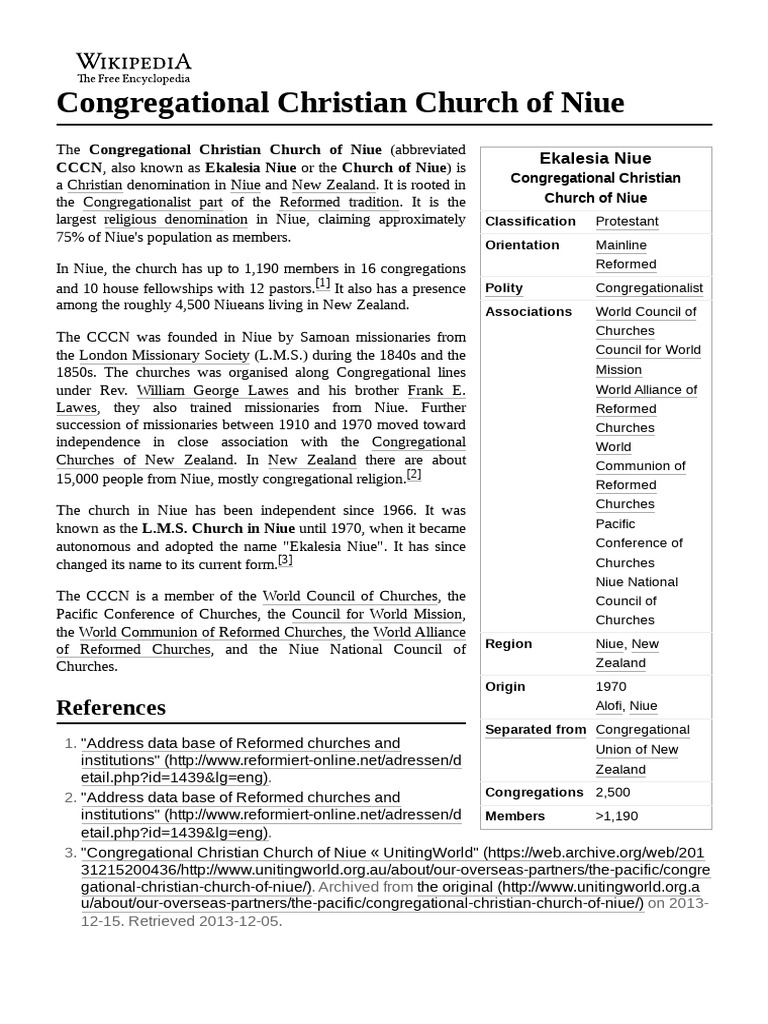 Congregational Christian Church of Niue | PDF | Congregational Church ...