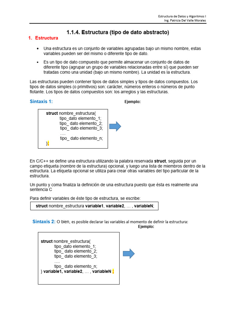 3b Apuntes De La Clase Todo Sobre Tipo De Datos Struct Pdf Tipo De 9730