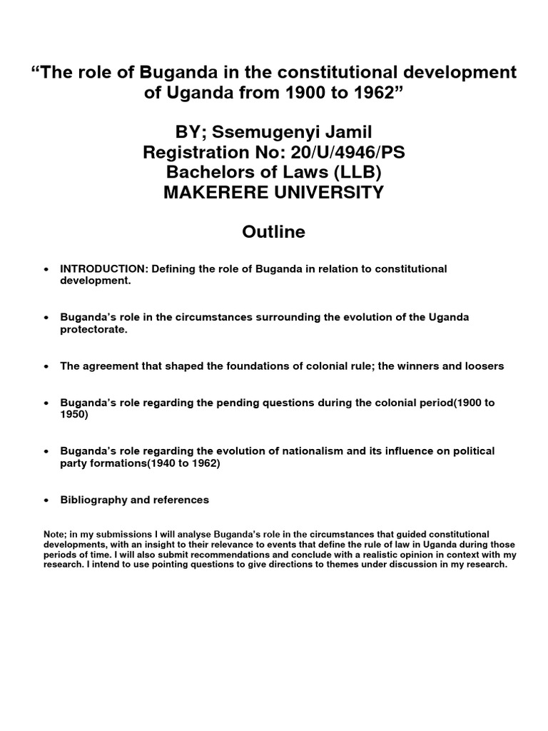 Buganda's Role in Uganda's Constitutional Development | PDF | Uganda ...