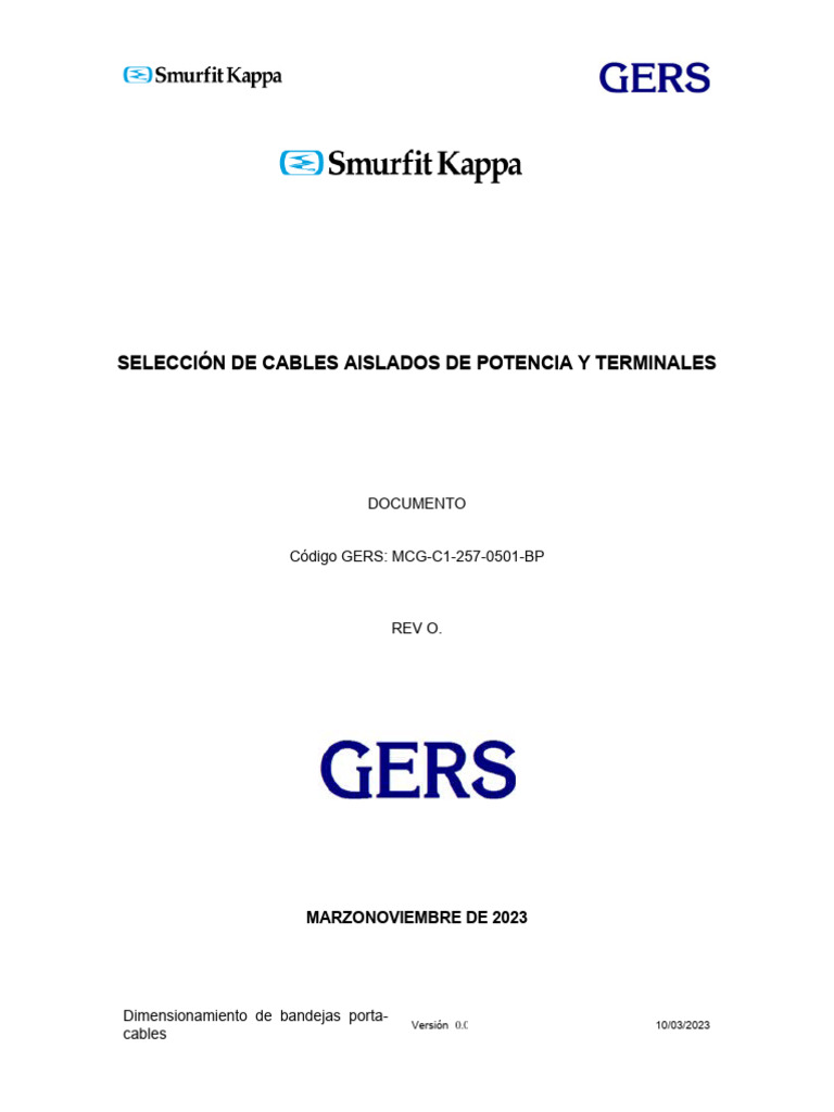 MCG-C1-257-0501 BP Dimensionamiento Bandejas Porta-Cables V0.0 | PDF | Cableado eléctrico ...