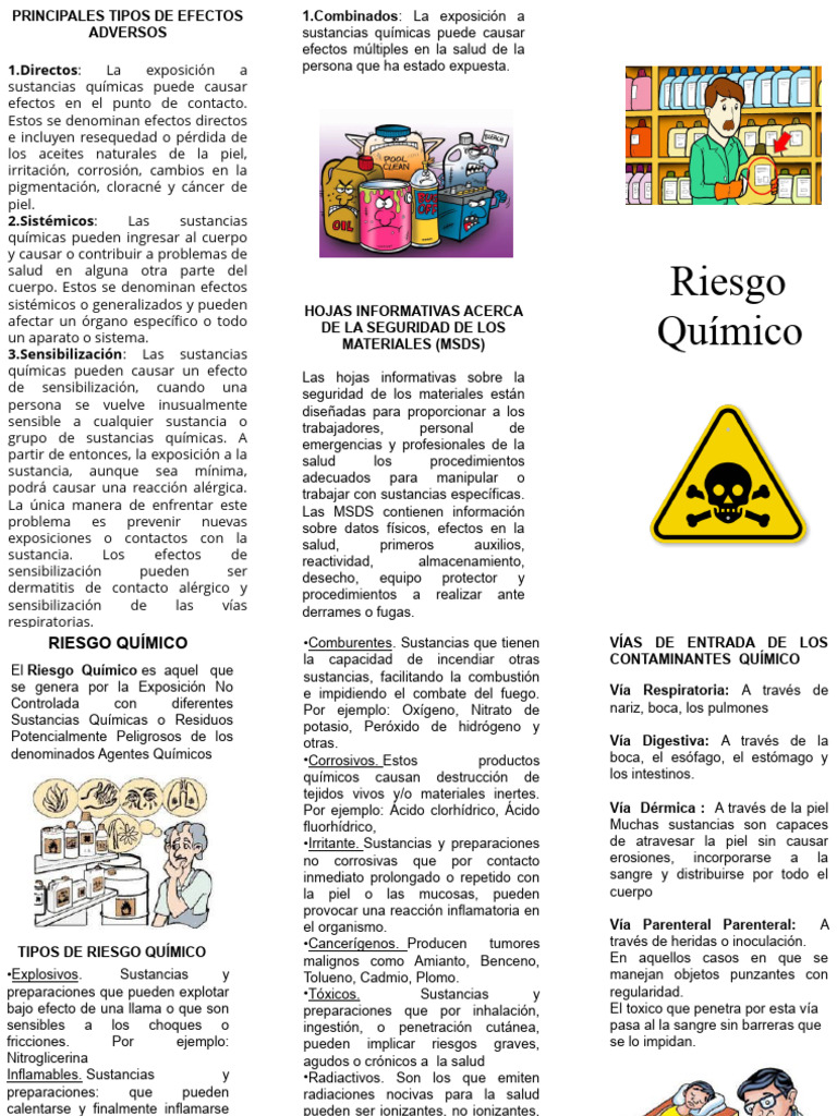 Folleto Riesgo Quimico | PDF | Química | Sustancias químicas