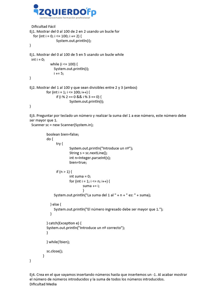 Ejercicios Bucles Tema 3 | PDF | Programación de computadoras | Ingeniería de software