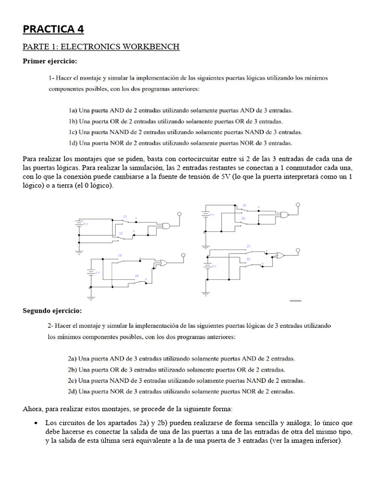 Practica 4 | PDF | Puerta lógica | Circuito integrado