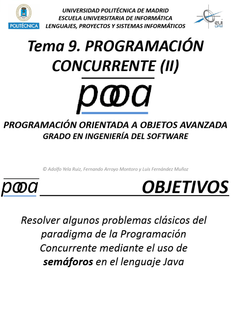 POOA Teoría 9. Programación Concurrente (II) | PDF | Ingeniería de ...