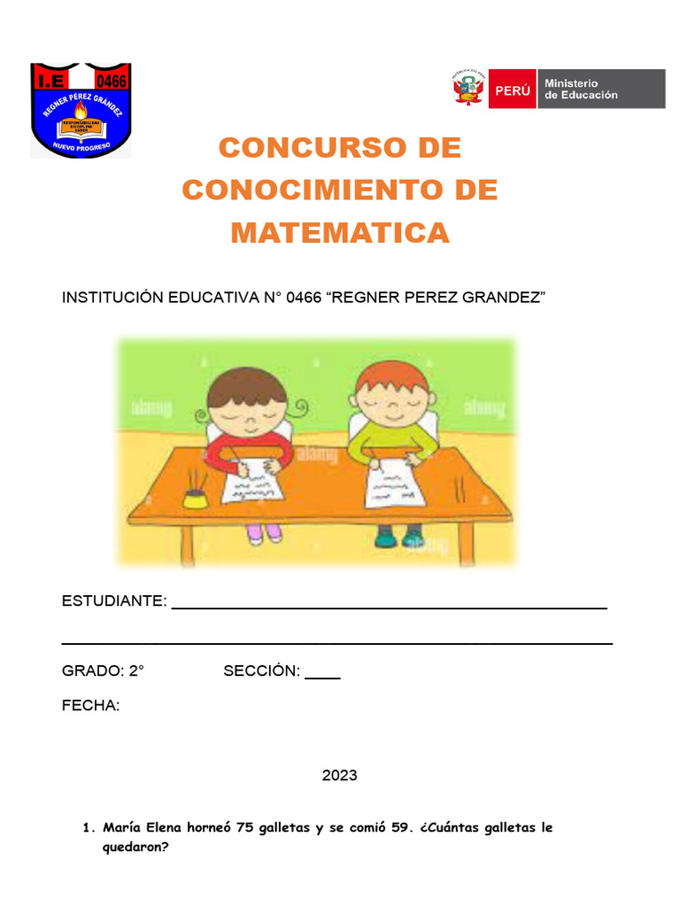 Concurso de Matemáticas para 2° Grado | PDF | Hogar, jardinería y bricolaje | Arte