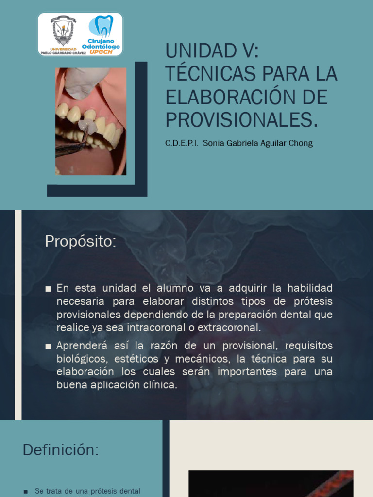 Técnicas de Provisionales en Odontología | PDF | Dentadura postiza | Diente