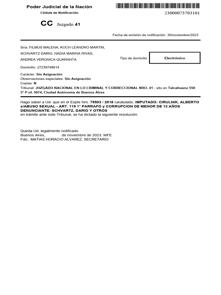 El Fallo en El Que Encuentran Culpable Al Pediatra Alberto Cirulnik ...