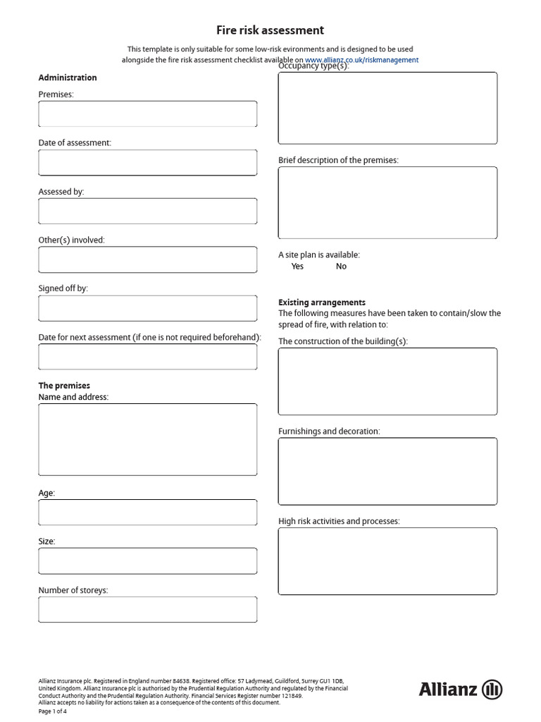 Fire Risk Assessment | PDF | Fire Safety | Fires
