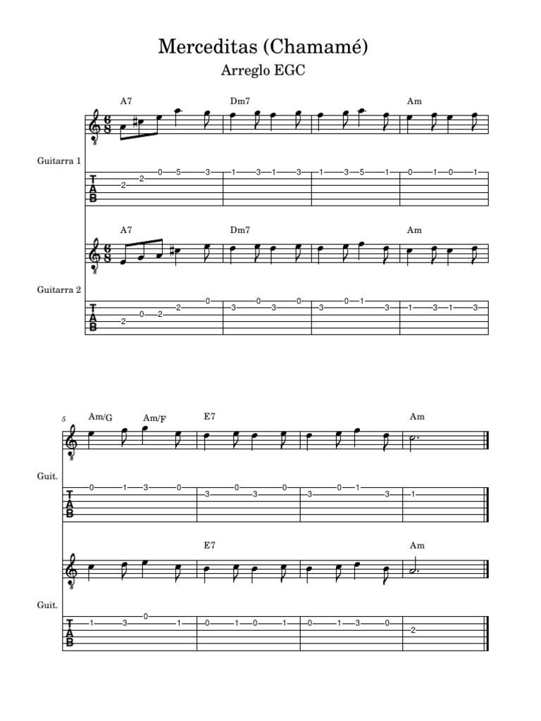 Merceditas - (Chamamé) Intro Guitarras | PDF