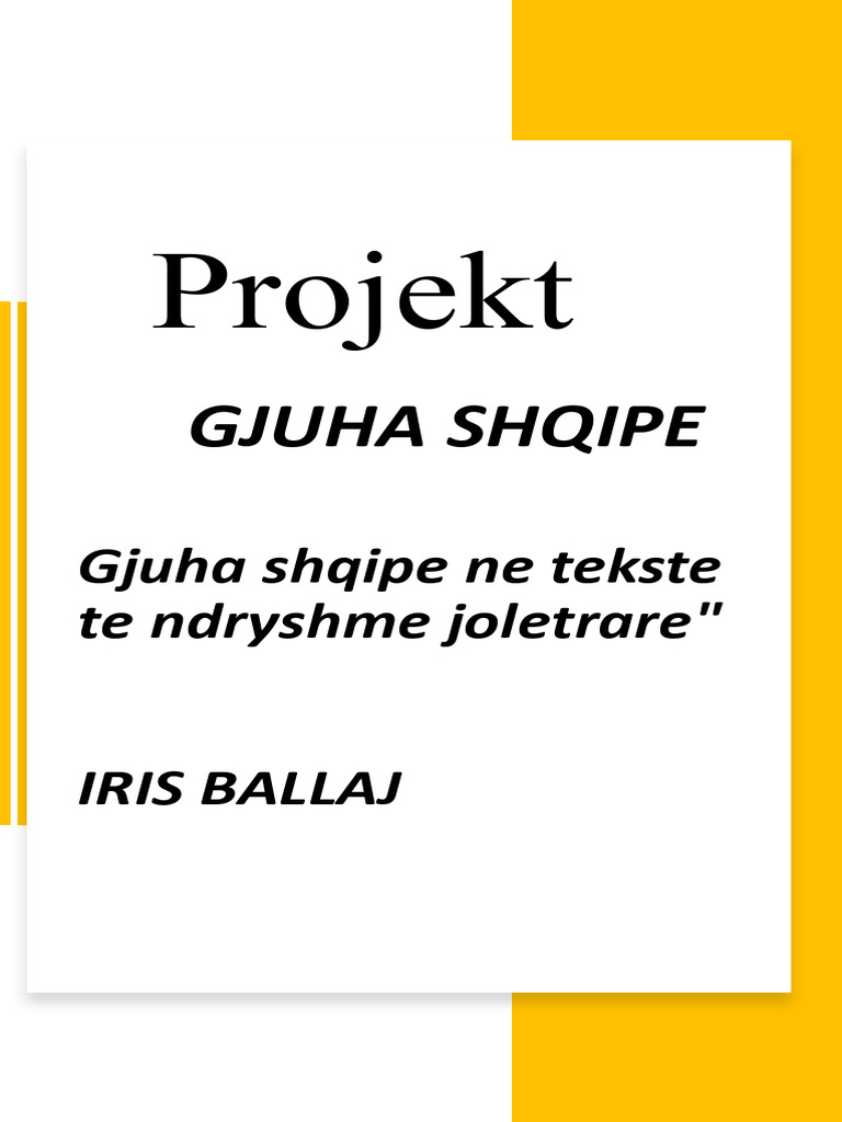 Projekt Gjuhe Shqipe | PDF