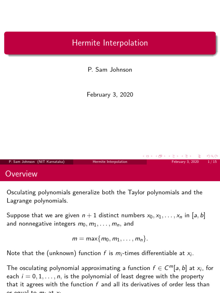 Hermite Interpolation | PDF | Interpolation | Polynomial