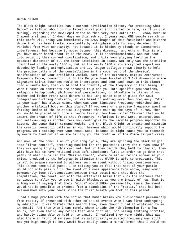 Black Knight | PDF | Satellite | Mind