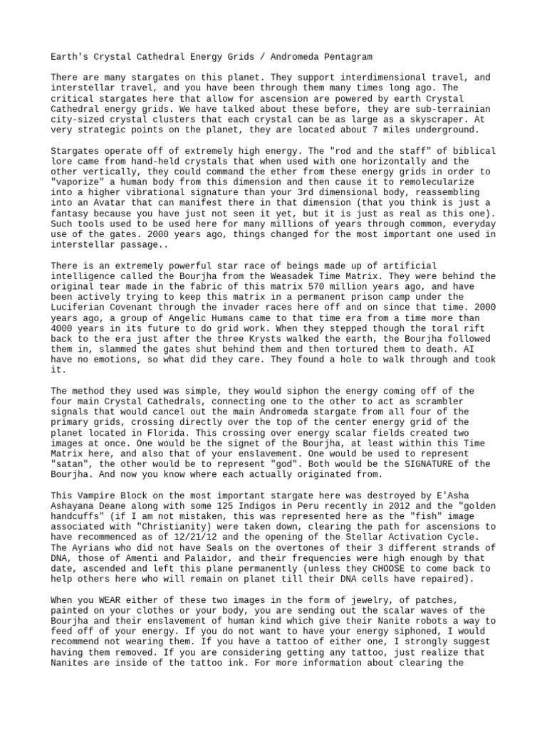 Energy Grids Andromeda Pentagram | PDF