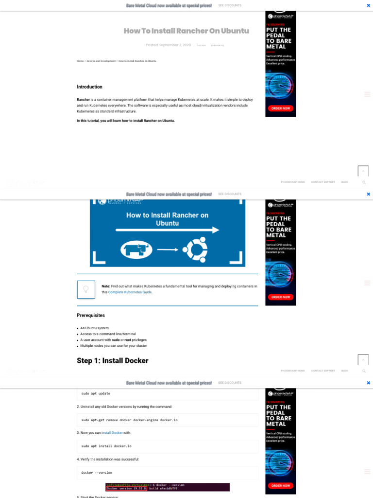 How To Install Rancher On Ubuntu 18.04 & 20.04 (Steb-by-Step Guide) | PDF | Cloud Computing | Sudo
