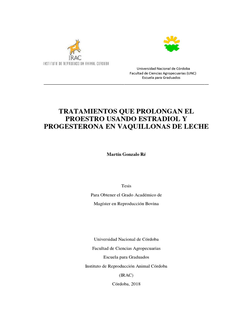 Tratamientos Que Prolongan El Proestro Usando Estradiol y Progesterona ...