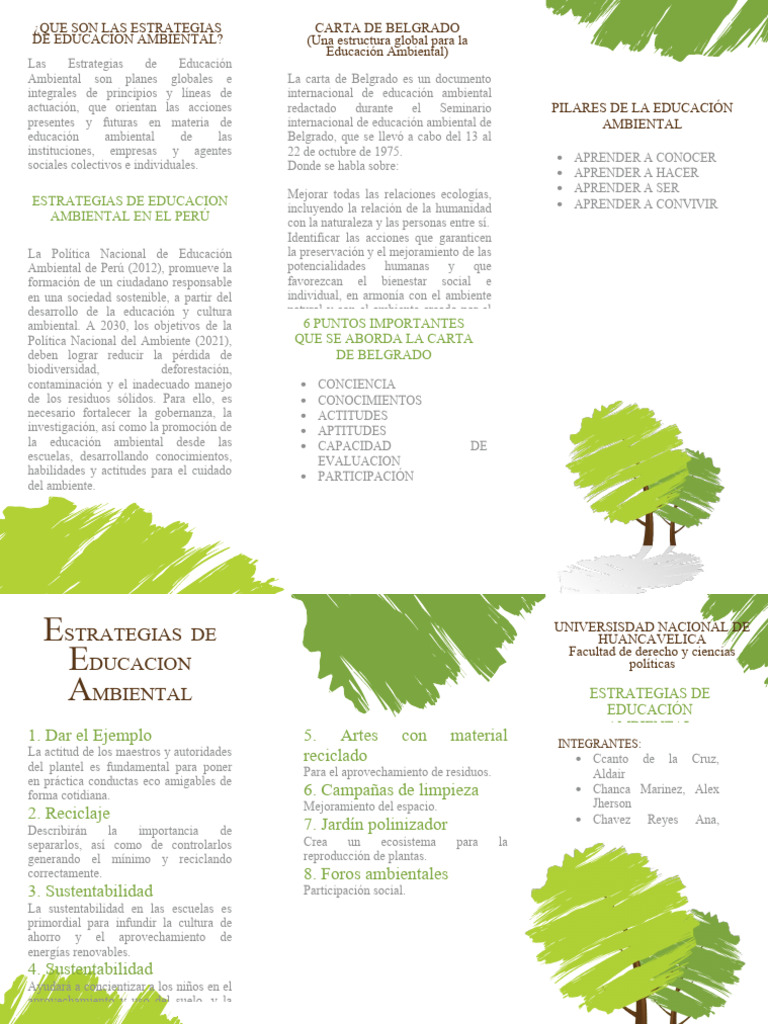 Triptico Educacion Ambiental | PDF | Entorno natural | Naturaleza